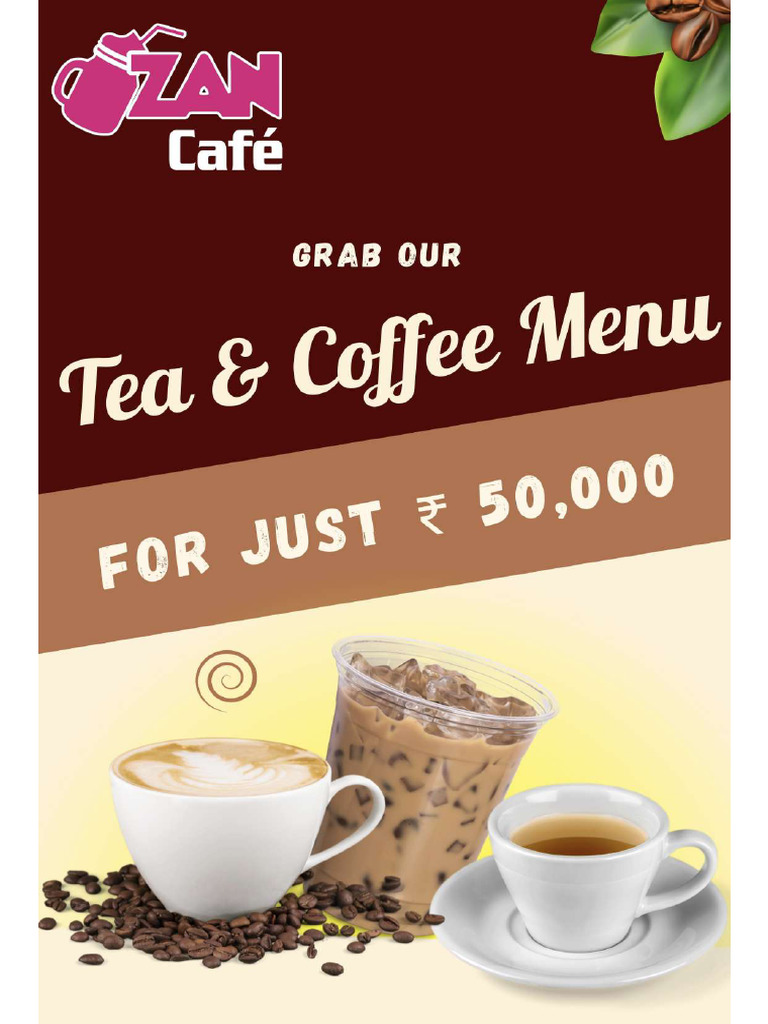 Zan Cafe Tea & Coffee Menu | PDF