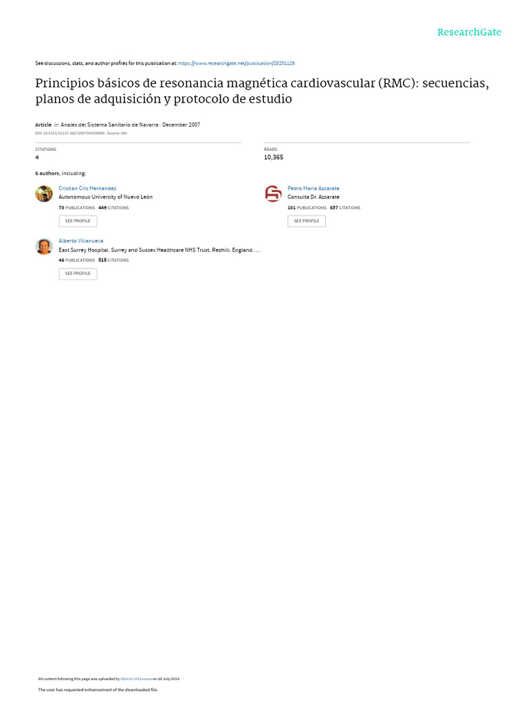 Principios Basicos de Resonancia Magnetica Cardiov | PDF | Corazón ...