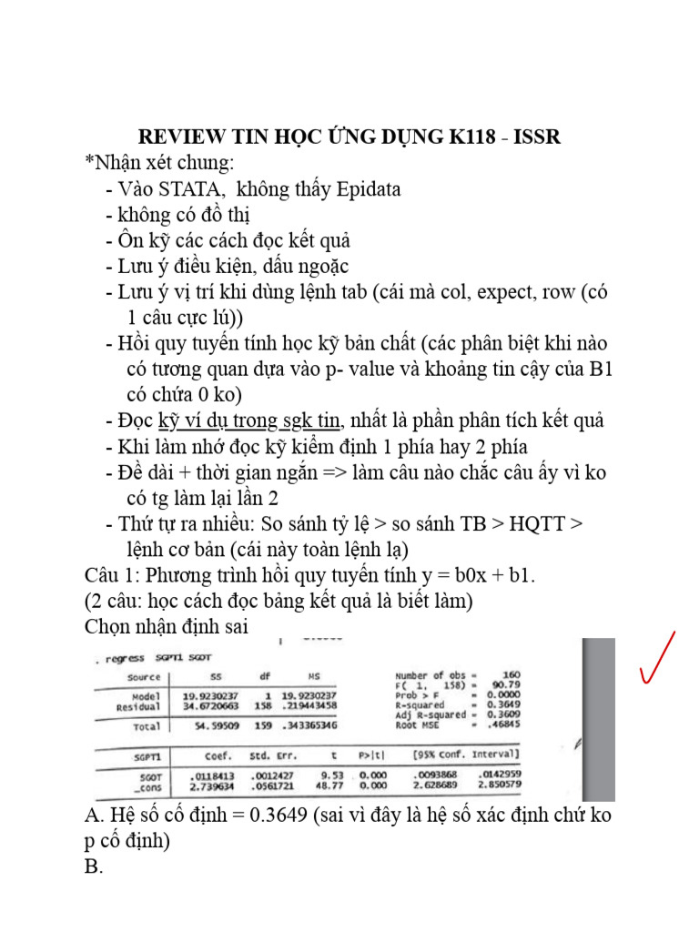 REVIEW TIN HỌC ỨNG DỤNG K118 ISSR | PDF
