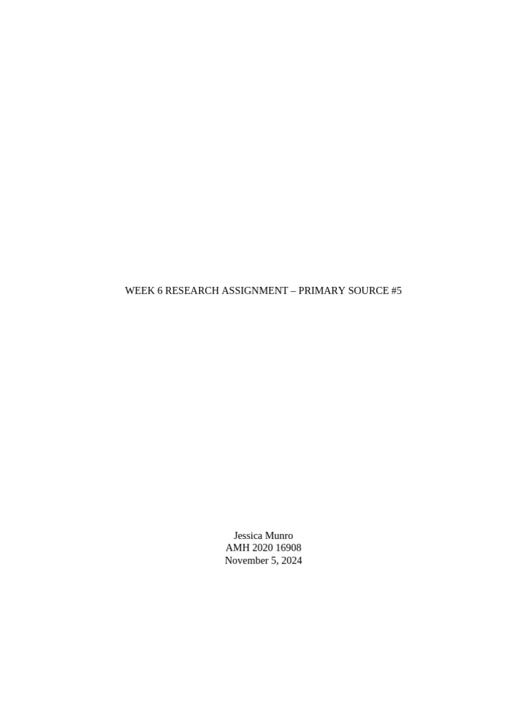 JessicaMunro Week7PrimarySource5 | PDF