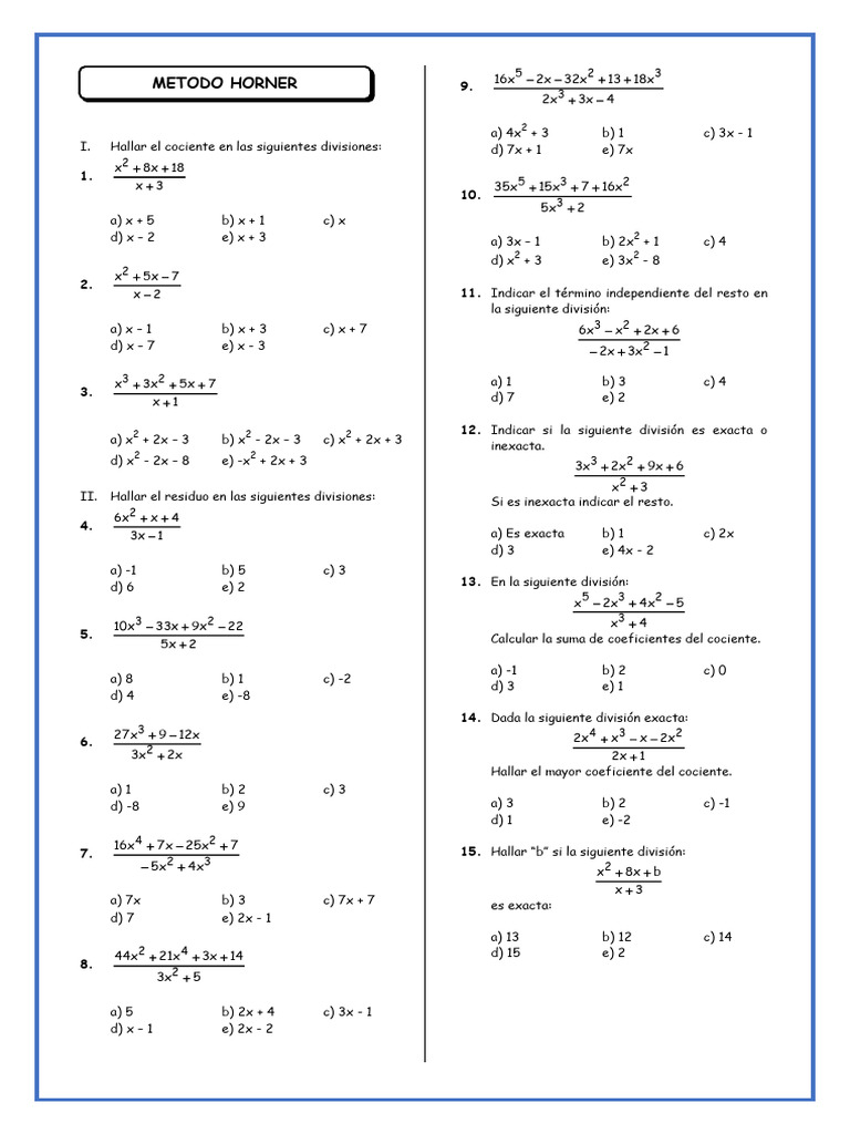 Metodo Horner | PDF
