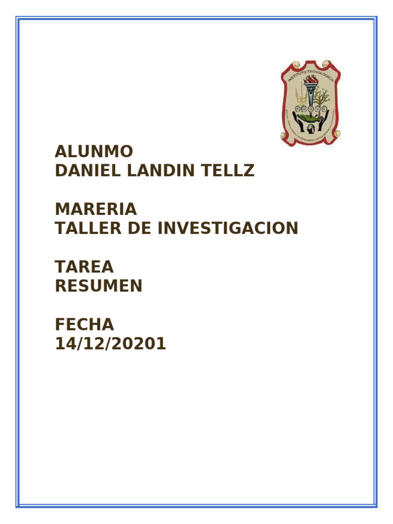 Resumen Daniel Landin Tellez | PDF | Oración (Lingüística) | Puntuación