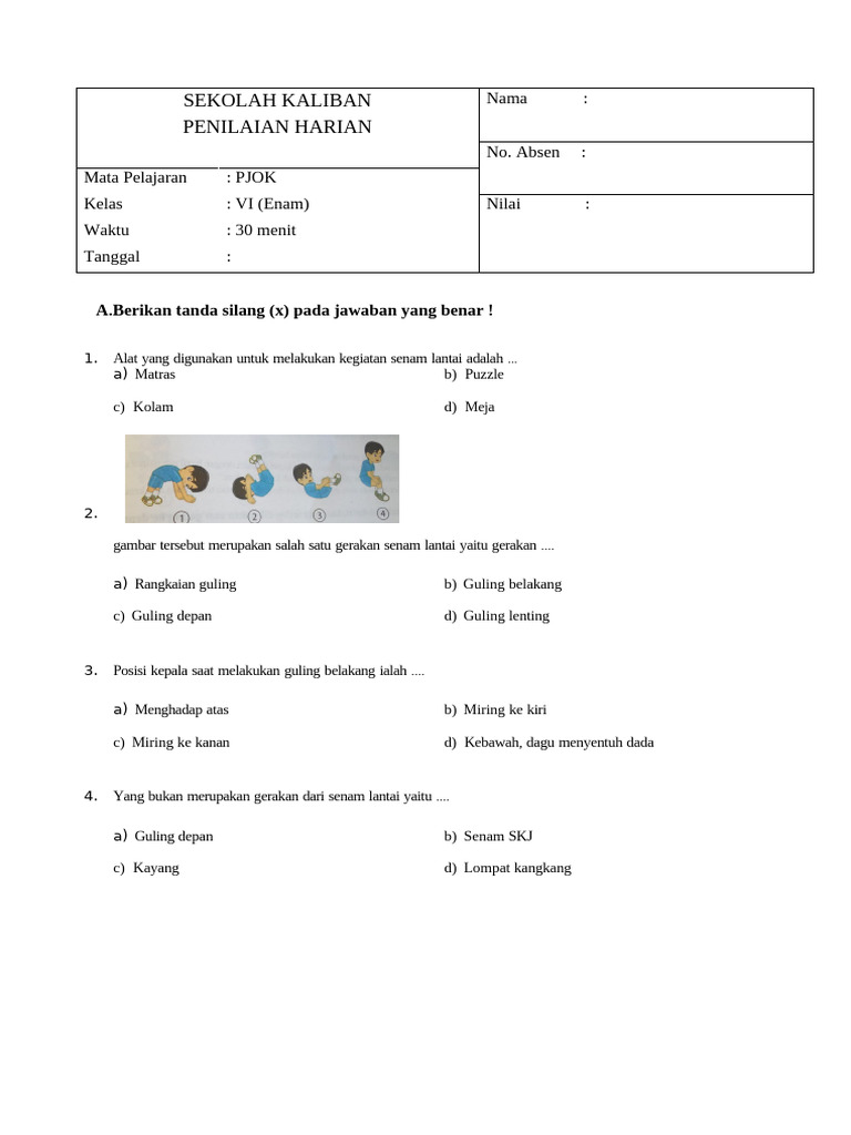SOAL PH PJOK - Kelas - 4 | PDF