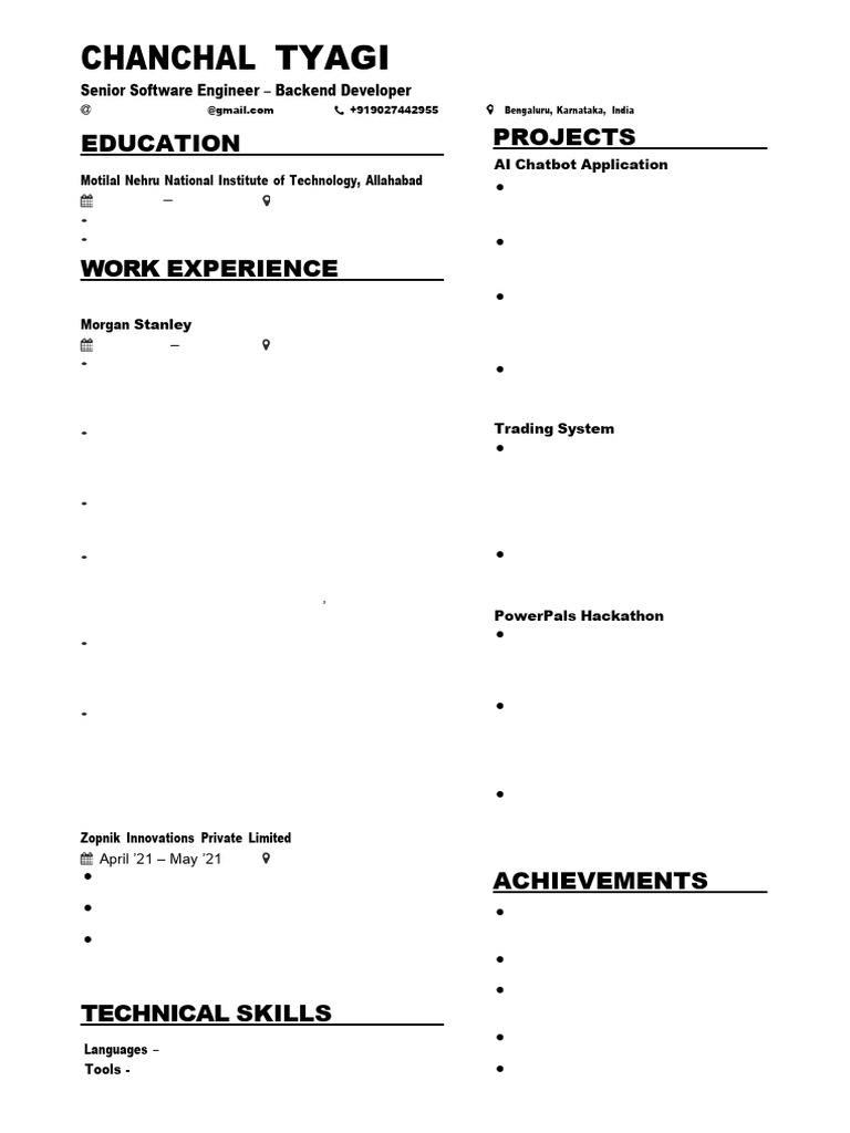 Chanchal Tyagi Resume | PDF | Databases | Python (Programming Language)