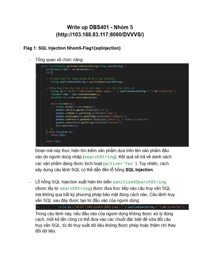 Write Up DBS401 | PDF