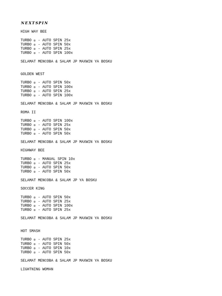 Pola JDB Dan Nextspin | PDF