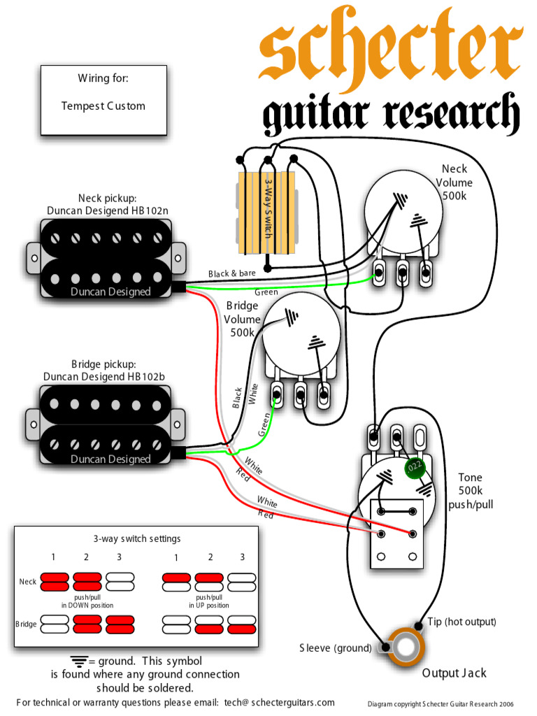 Tempest Custom Wiring Diagram | PDF | Guitars