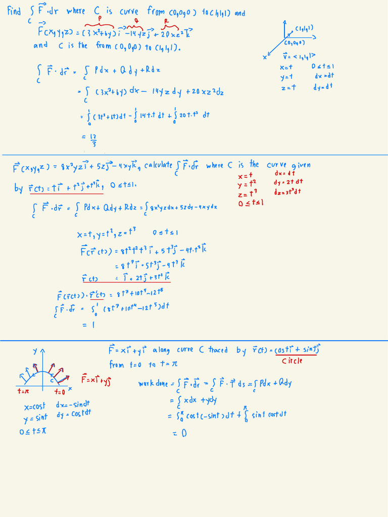 Line Integrals of Vector Fields and Works | PDF | Mathematical Analysis | Calculus