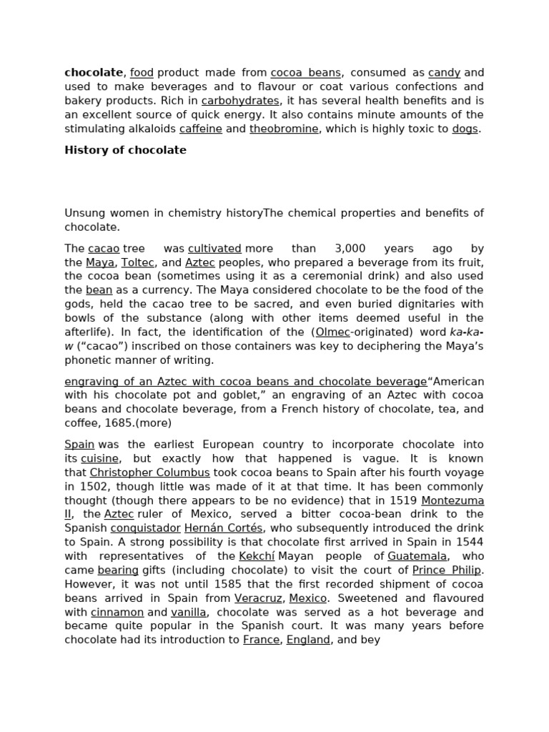 chocolate | PDF | Chocolate | Cocoa Bean