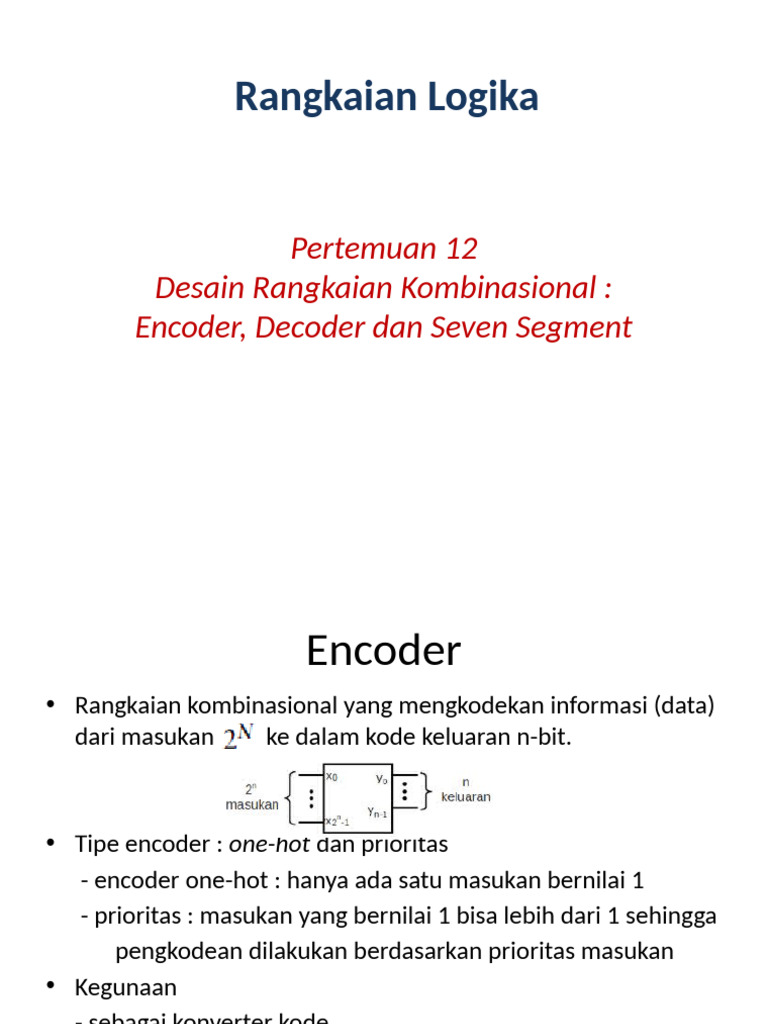 12 - Encoder, Decoder Dan Seven Segment | PDF