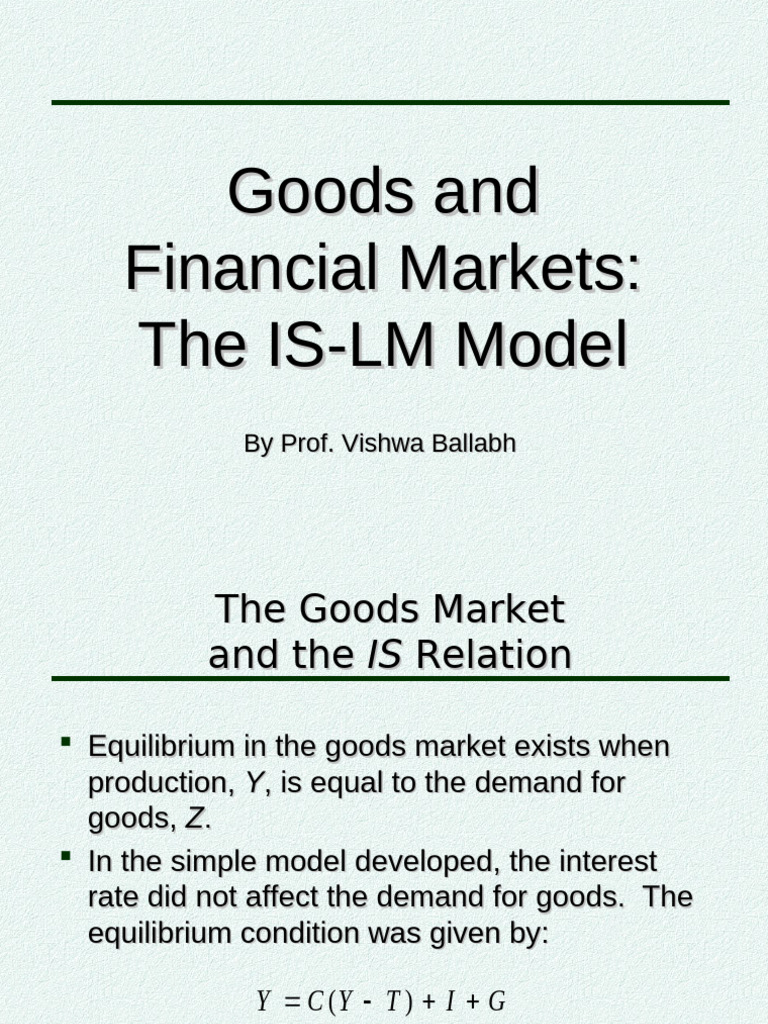 Goods and Finacila Market Is LM Model | PDF | Fiscal Policy | Government Budget Balance