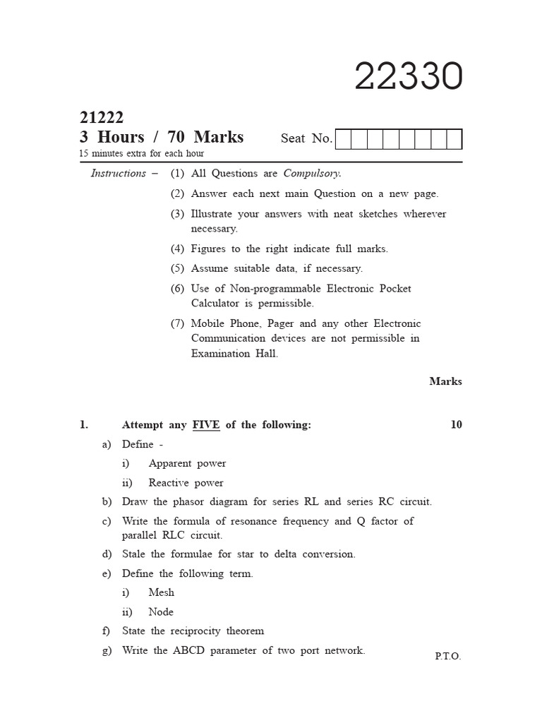 2022 Summer Question Paper (Msbte Study Resources) | PDF | Ac Power | Electrical Engineering