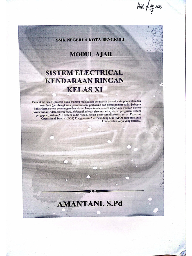 MODUL AJAR SISTEM Kelistrikan Mobil | PDF