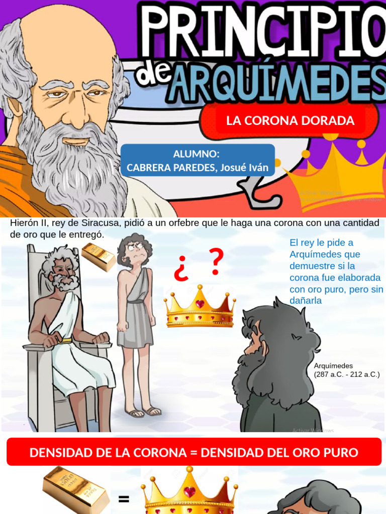 La Corona Dorada - Principio de Arquimedes | PDF