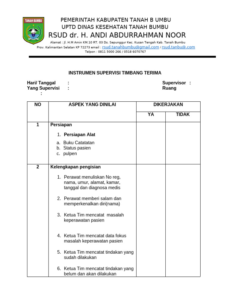 Contoh SUPERVISI | PDF