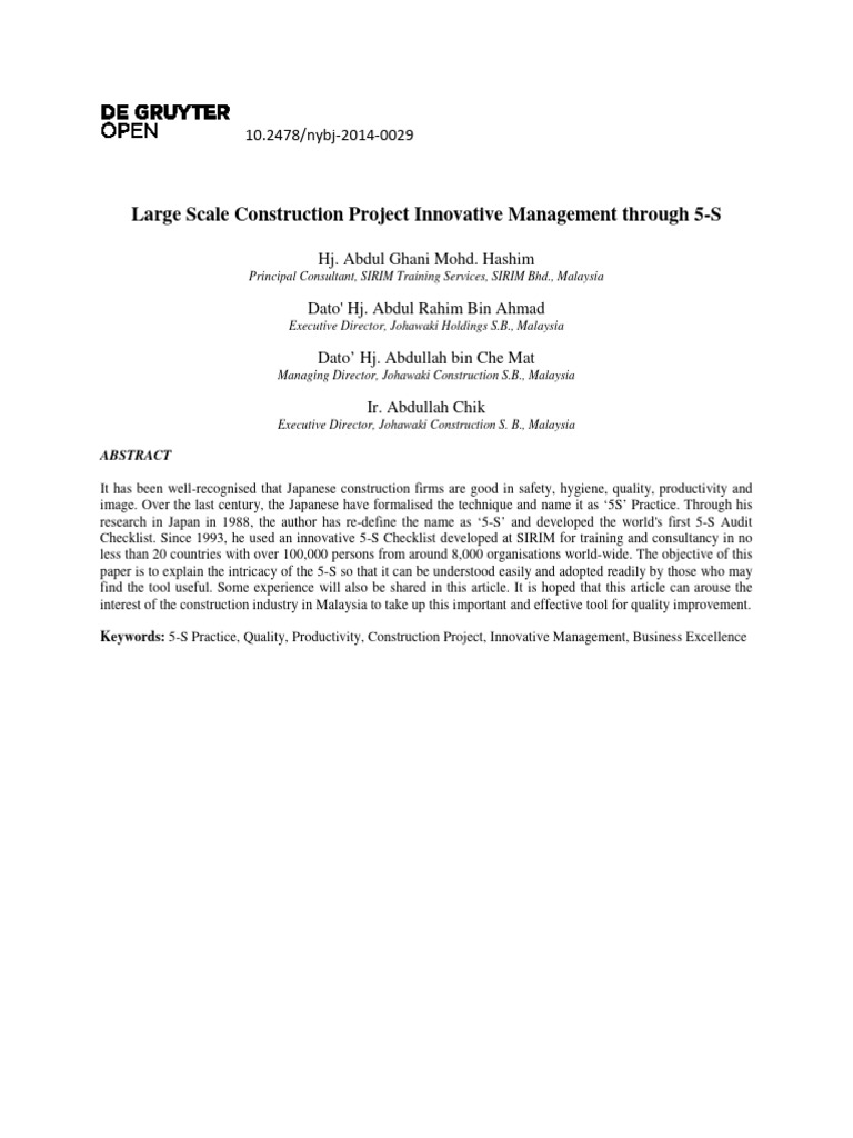 Large Scale Construction Project Innovat | PDF | Disciplines