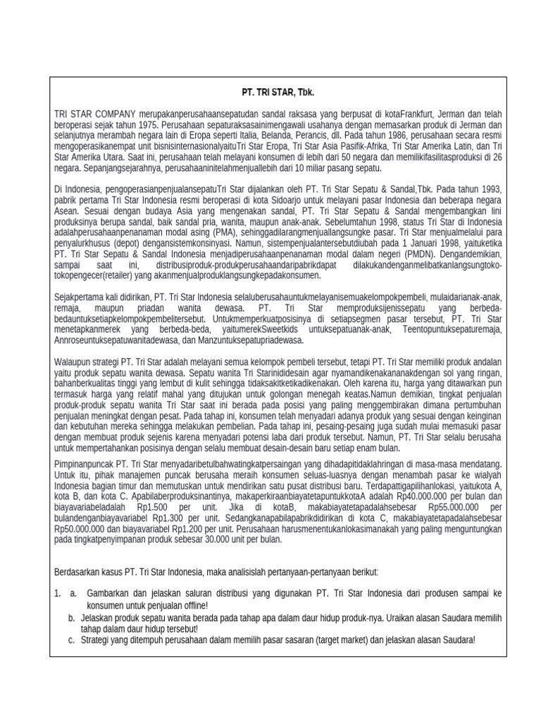 Strategi dan Ekspansi PT. Tri Star | PDF