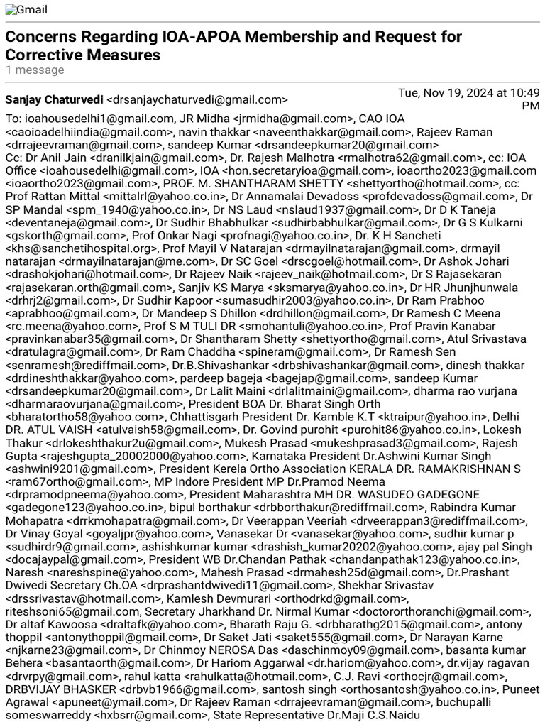 Gmail - Concerns Regarding IOA-APOA Membership and Request For Corrective Measures | PDF ...