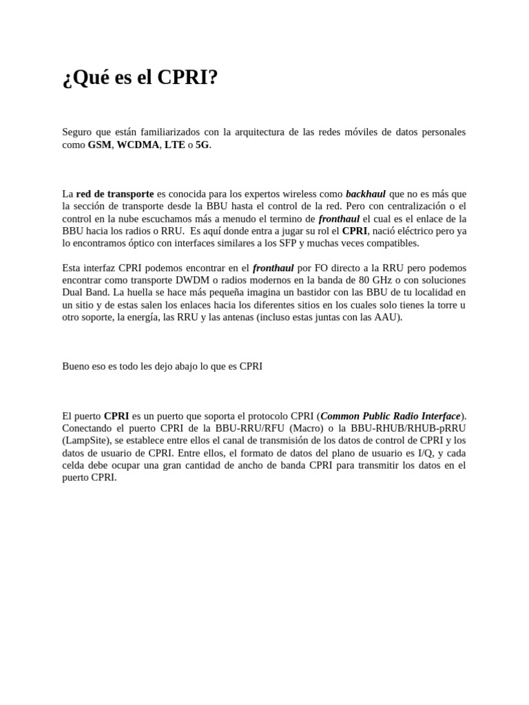 Qué Es El CPRI | PDF