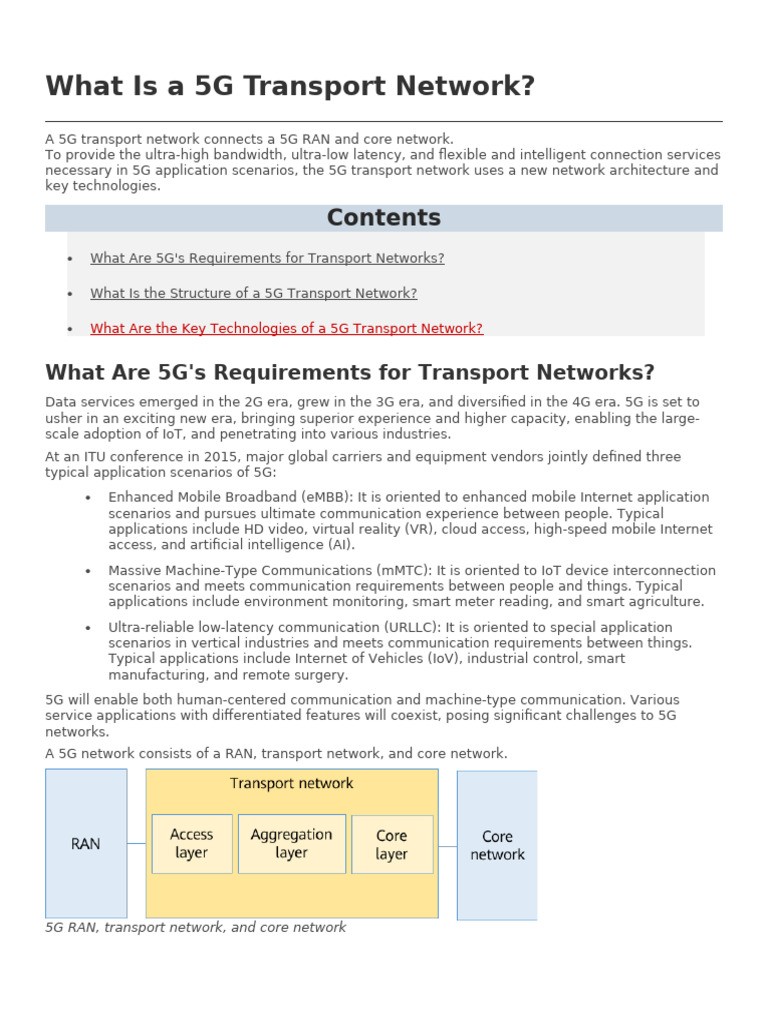 What Is A 5G Transport Network | PDF | Computer Network | Virtual ...