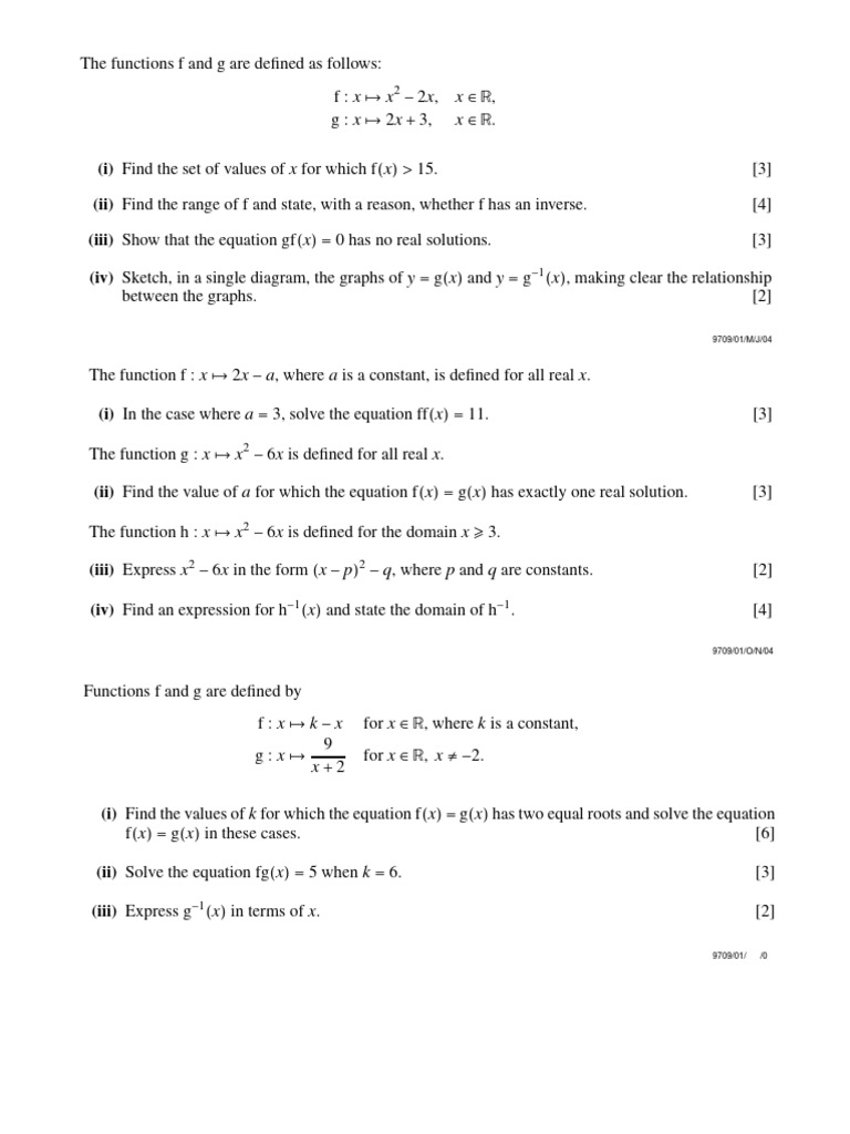 F2 Functions and Quadratics (QP) - 1 | PDF | Function (Mathematics) | Trigonometric Functions