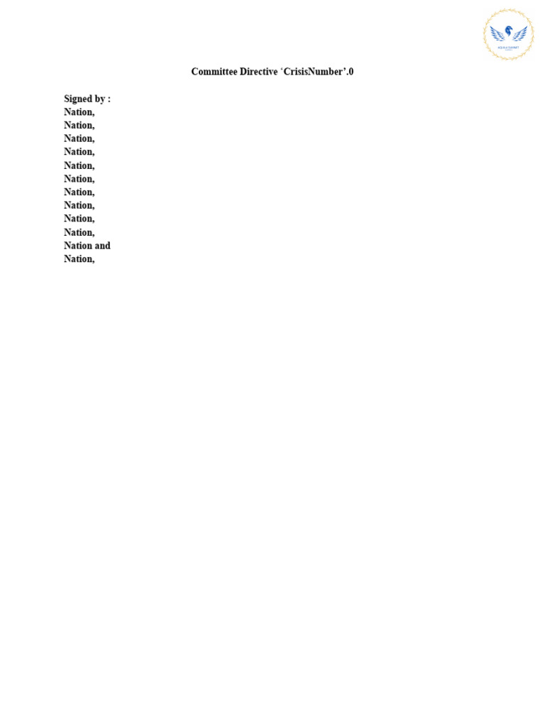 Committee Directive Template and Instructions | PDF