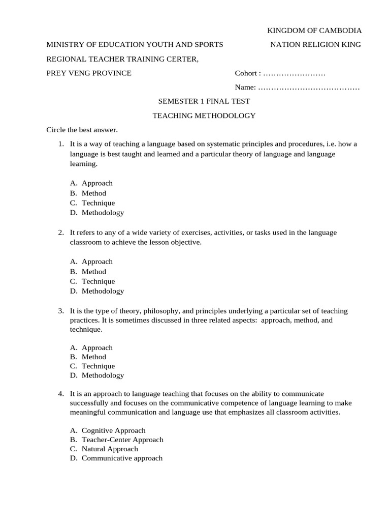 Ict - English Semester 1 Final Test (40%) | PDF | Reading Comprehension ...