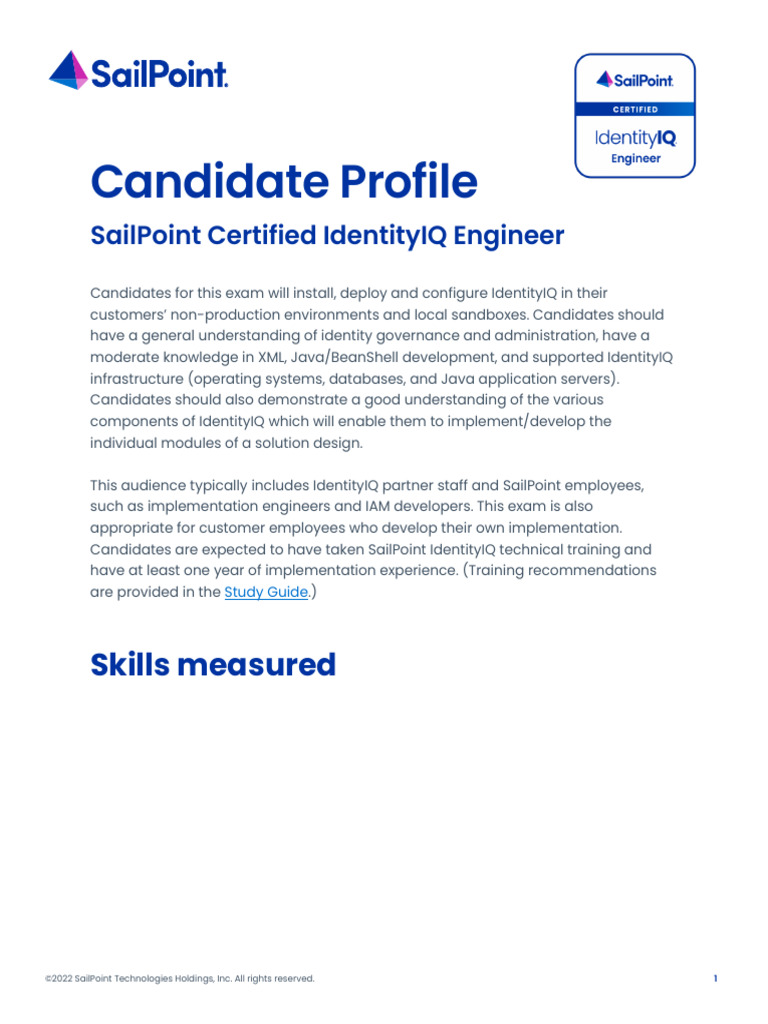SailPoint Certified IdentityIQ Engineer Profile | PDF | Command Line ...