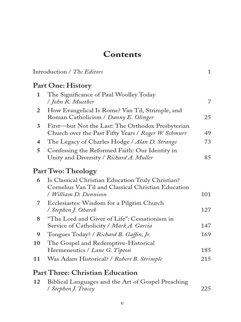 Muether, John R. The Significance of Paul Woolley For Today. | PDF ...