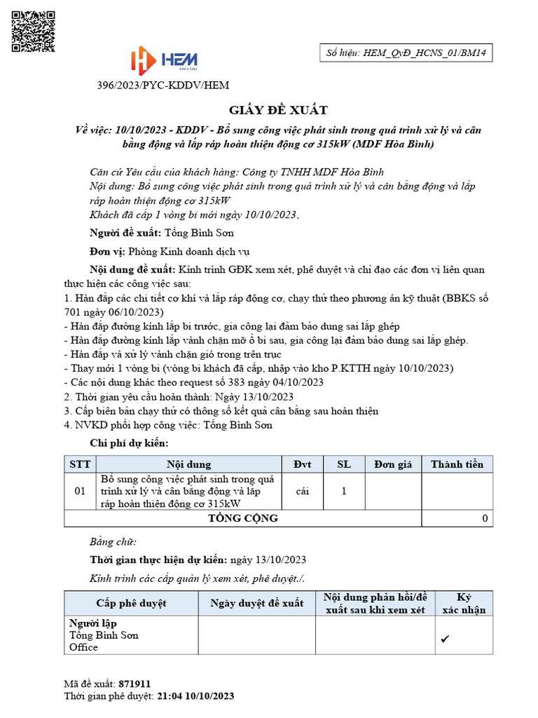 PYC Bo Sung Noi Dung MDF Hoa Binh | PDF