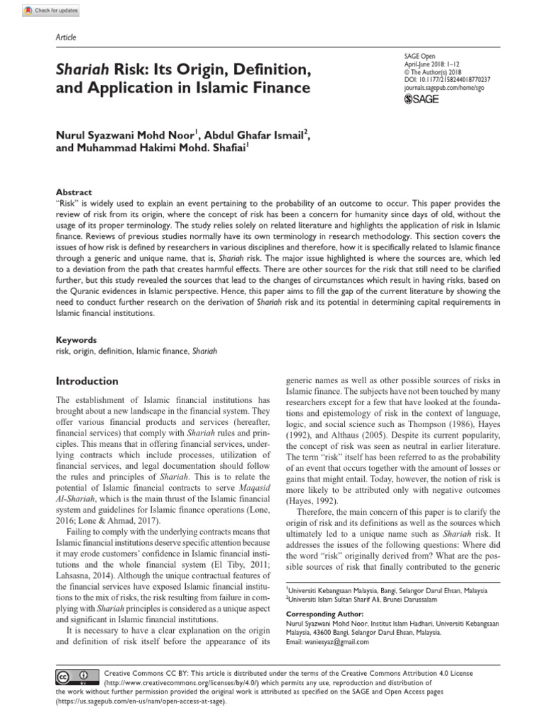 Shariah Risk in Islamic Finance | PDF | Risk | Financial Risk