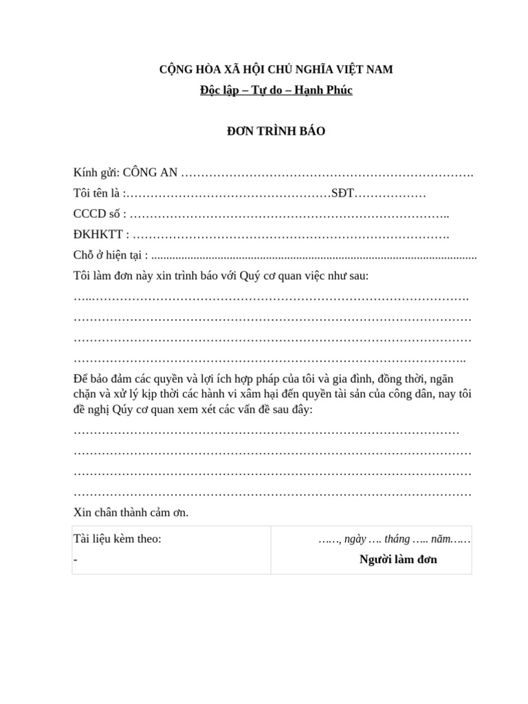 Don Trinh Bao Cong An - 1310085037 - 0112142233 | PDF