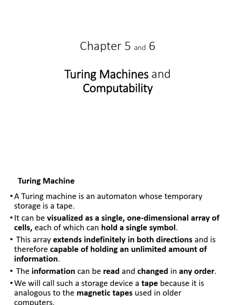 Chapter 5 and 6 Turing Machines | PDF | Function (Mathematics) | Algorithms