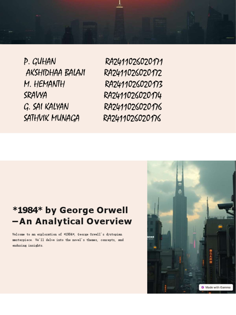 1984 by George Orwell An Analytical Overview | PDF | George Orwell