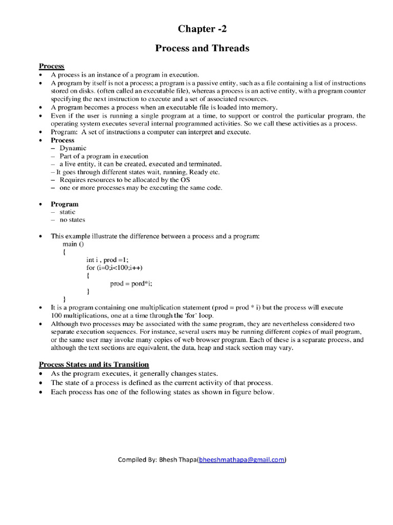Chapter 2-Process-And-Threads 241127 070507 | PDF