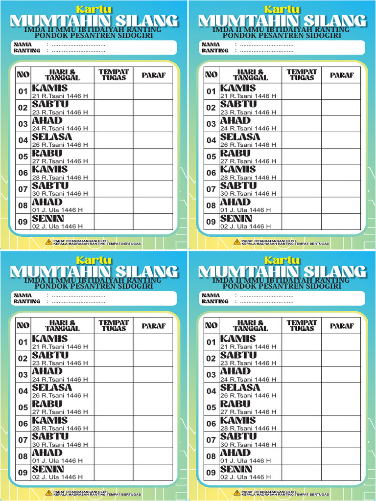 Kartu Mumtahin Imda Ii | PDF