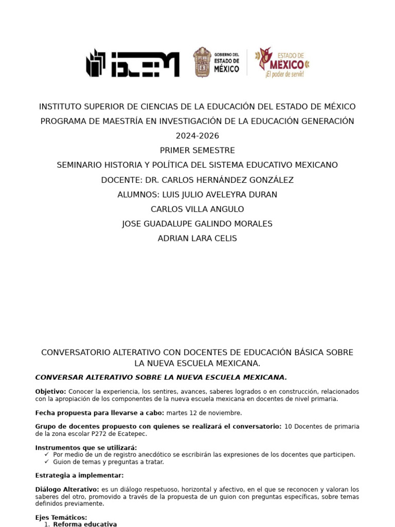 Conversatorio Propuesta | PDF | Escuelas | México