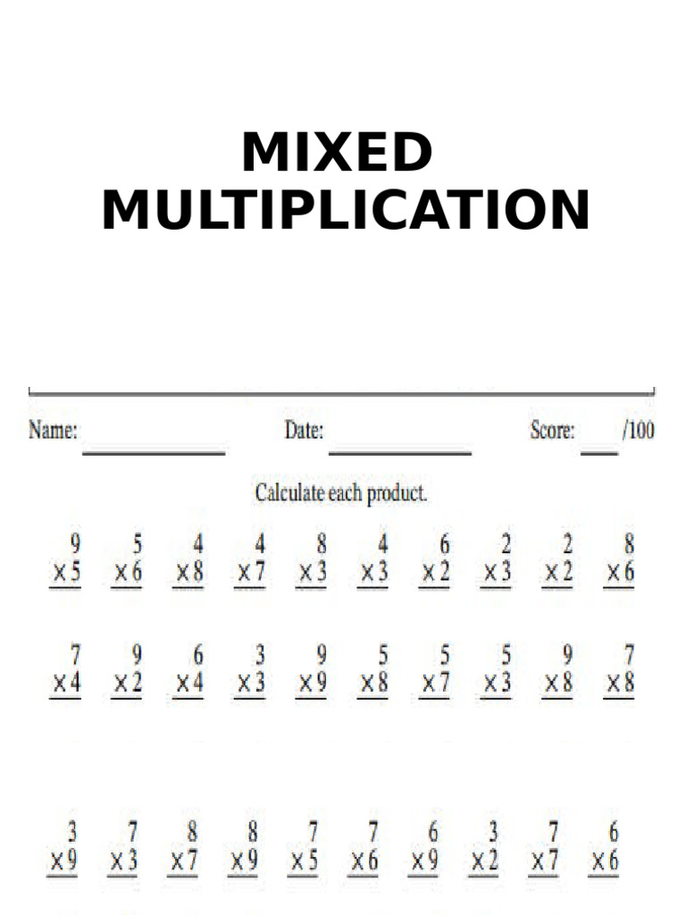 Mixed Multiplication | PDF