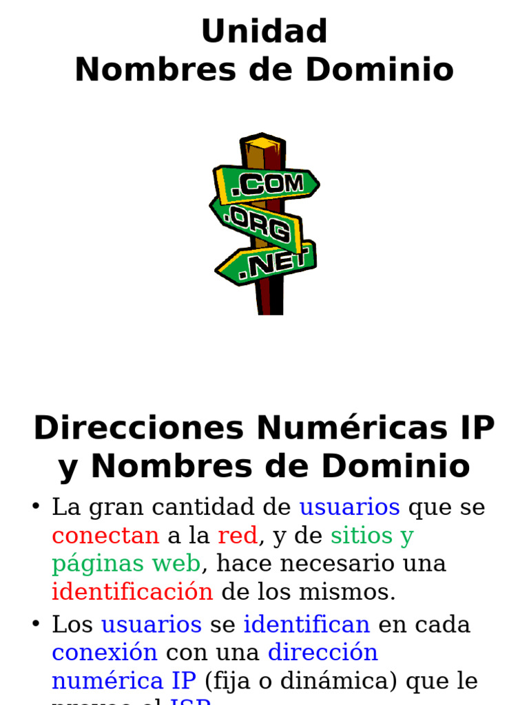 Clase - Nombres Dominio | PDF | Protocolos de internet | sistema de nombres de dominio