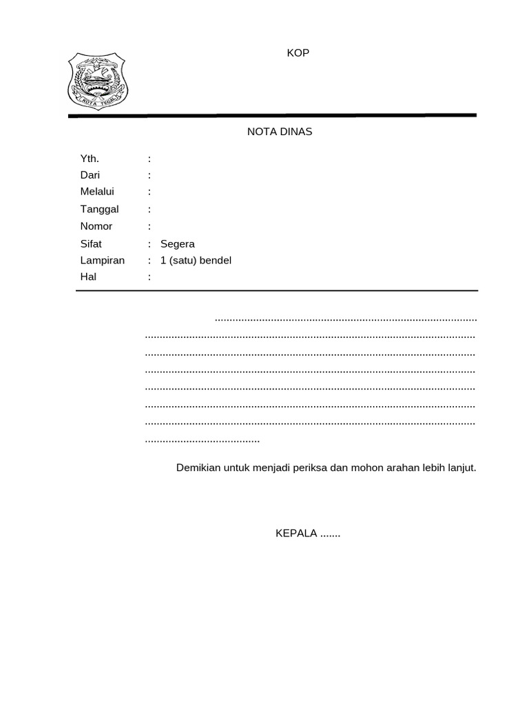 Draft Nota Dinas X | PDF