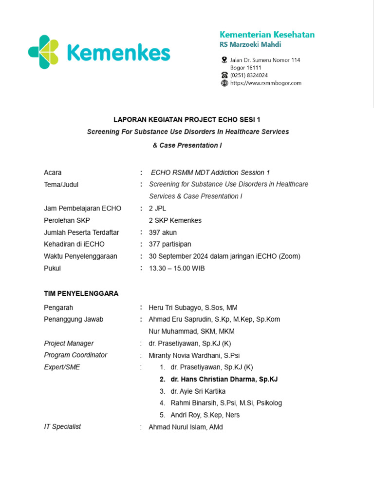 Laporan Kegiatan Project ECHO | PDF