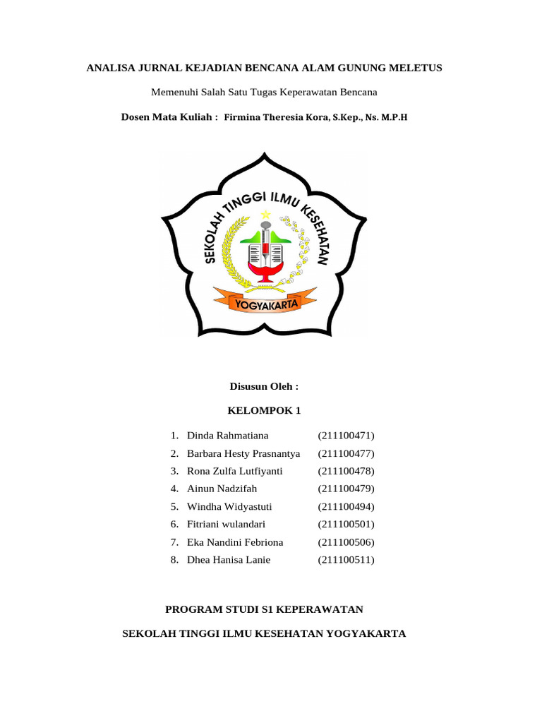 Analisa Jurnal Kejadian Bencana Alam Gunung Meletus Kel 1 | PDF
