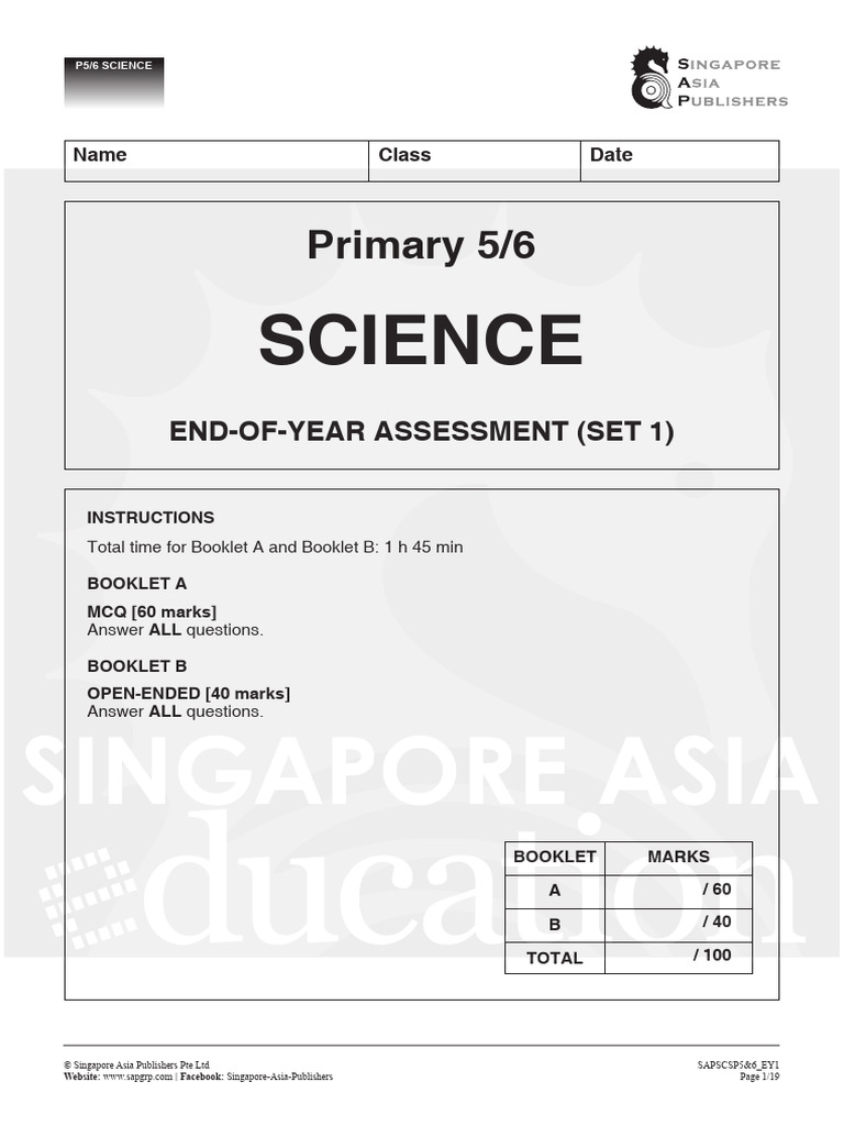 P5&P6Science End of Year Set 1-2 | PDF | Photosynthesis | Water