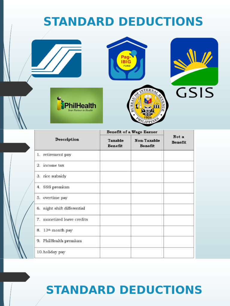 Standard Deductions | PDF | Employment | Tax Deduction