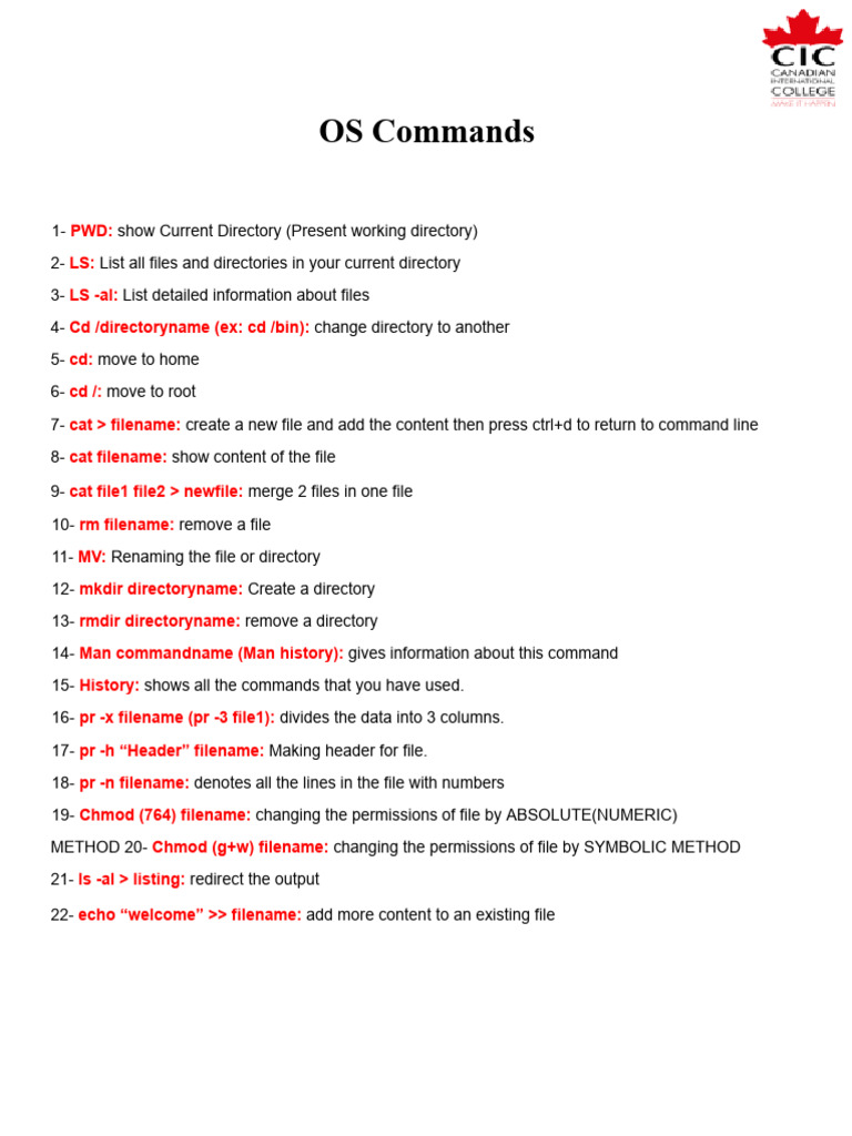 OS Commands | PDF