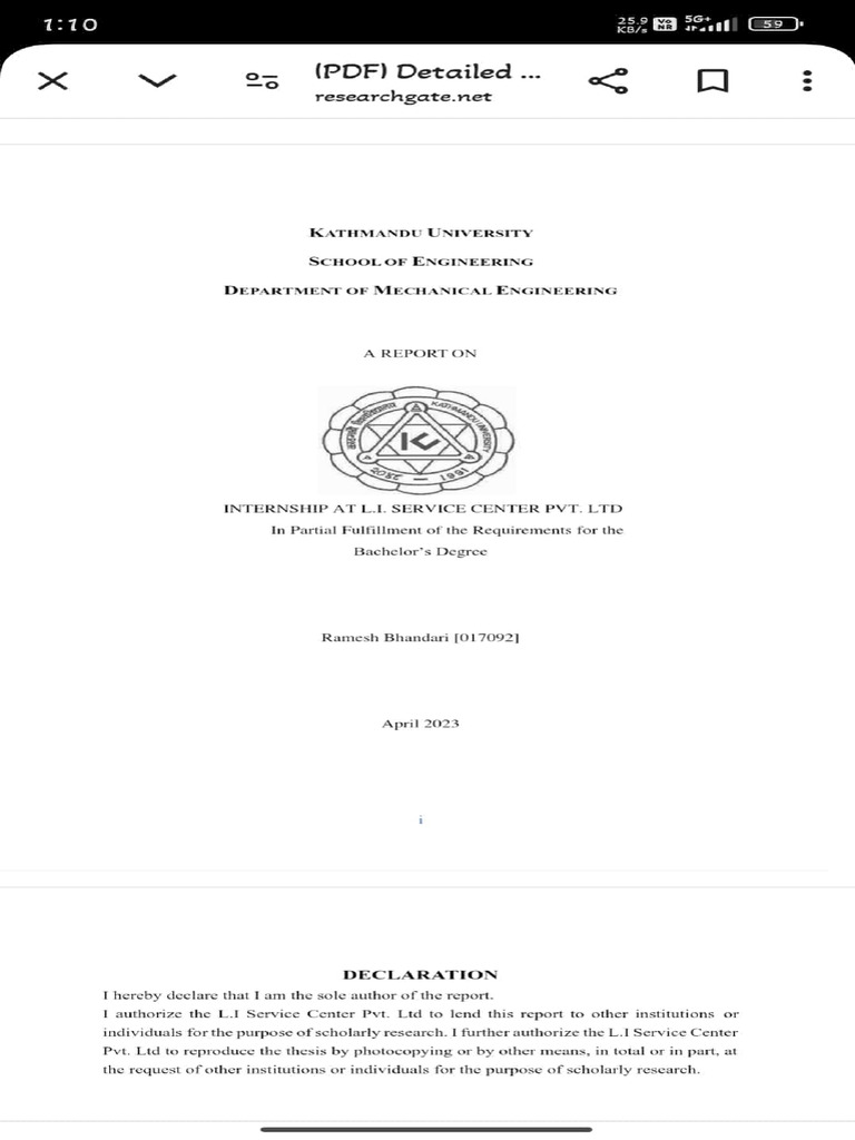 Intership Report 1 | PDF