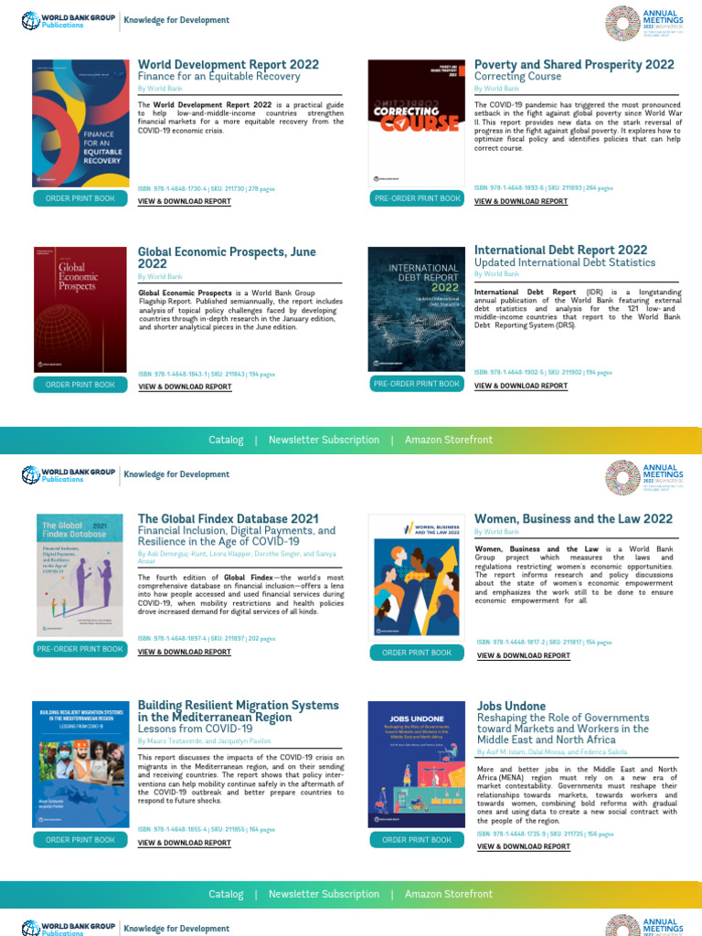 AM22 WBG Publications Catalog | PDF | Books | World Bank