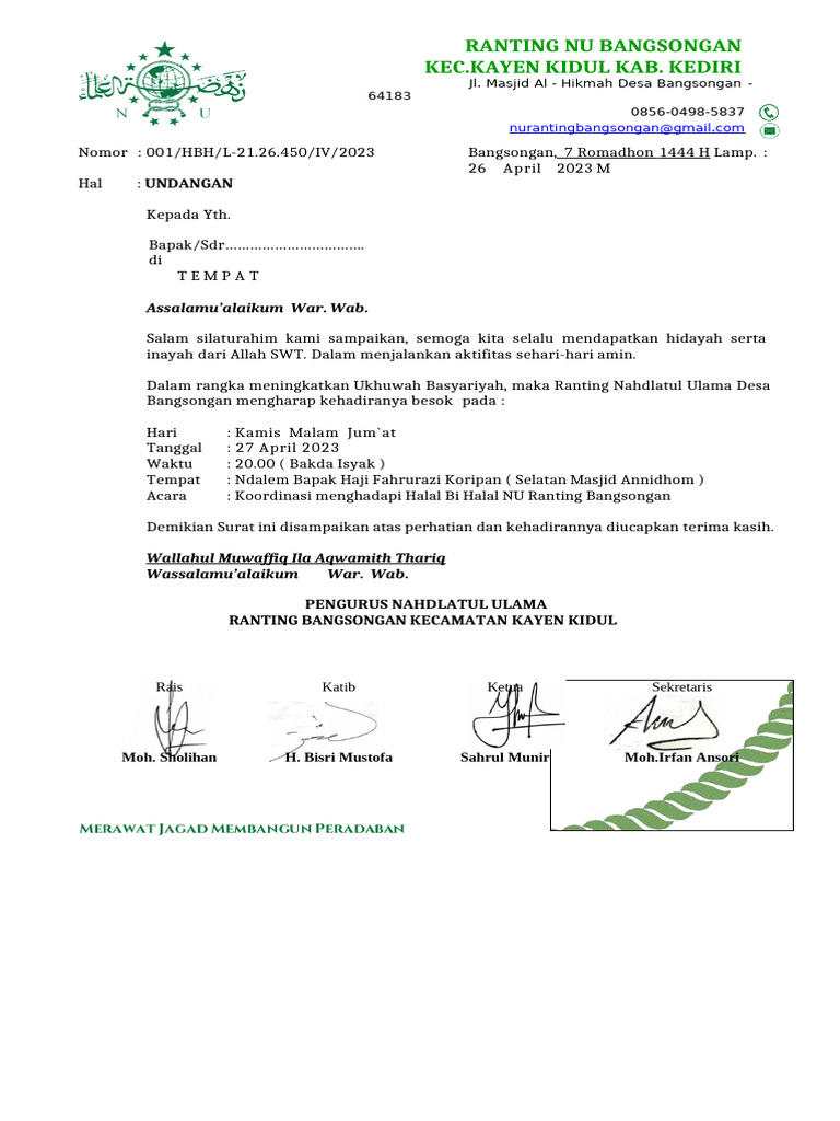Undangan LTM NU | PDF
