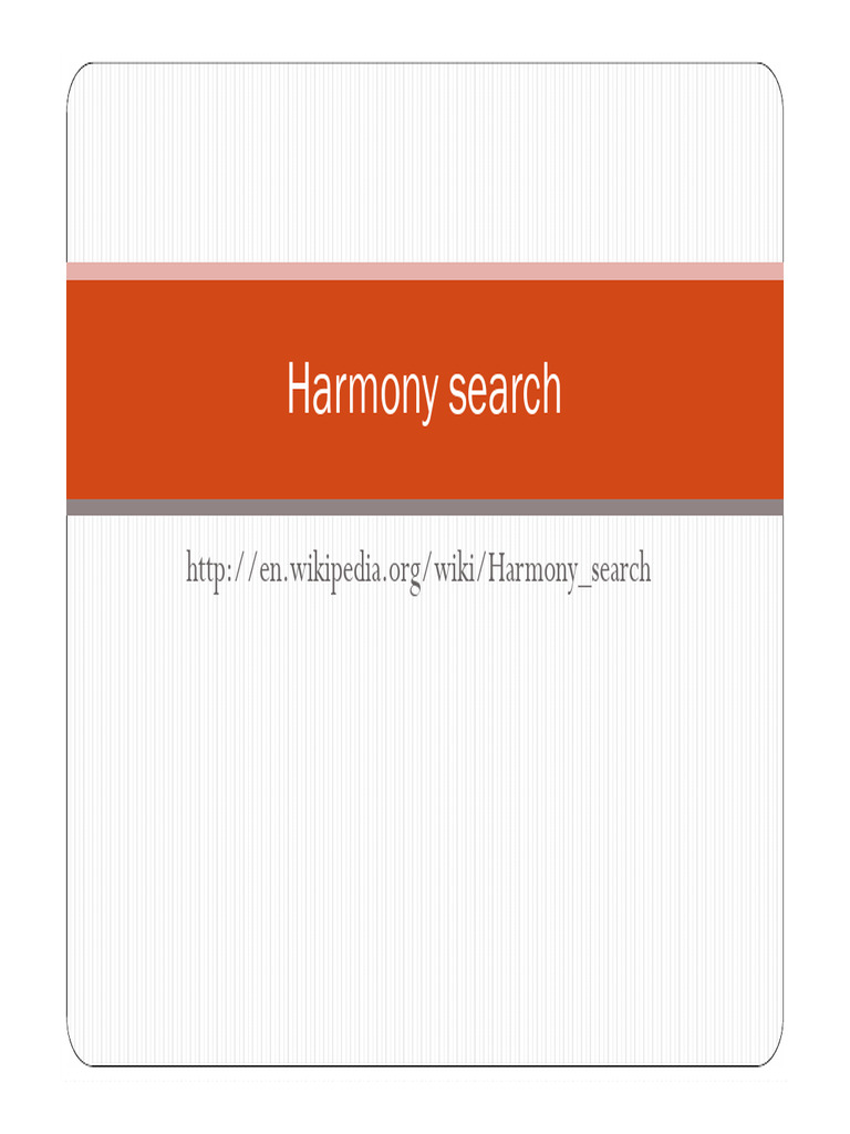 Harmony Search Algorithm Guide | PDF | Mathematical Optimization | Probability Theory