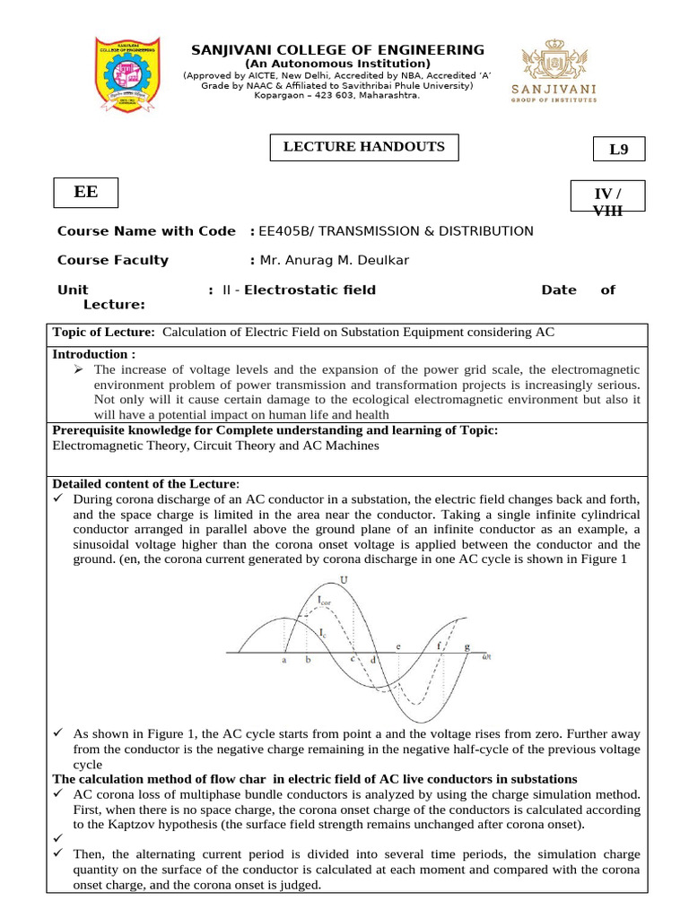 LECTURE 9 EHV AC | PDF | Alternating Current | Electric Power Transmission